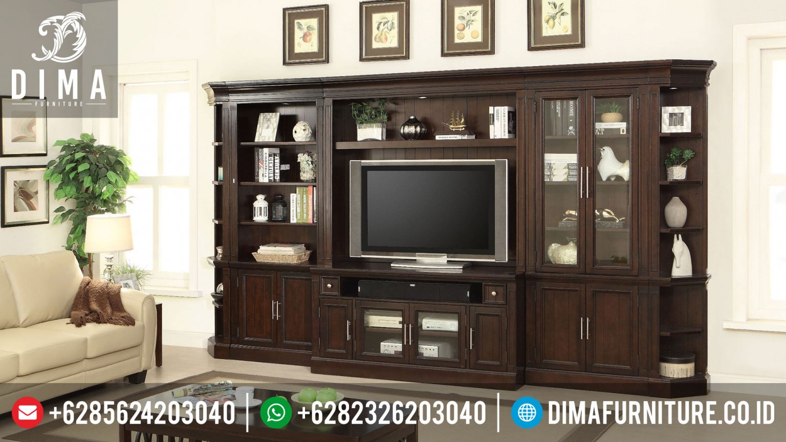 New Bufet TV Jepara Duco Ivory Gold Lemari Hias Mewah Terbaru DF-1267
