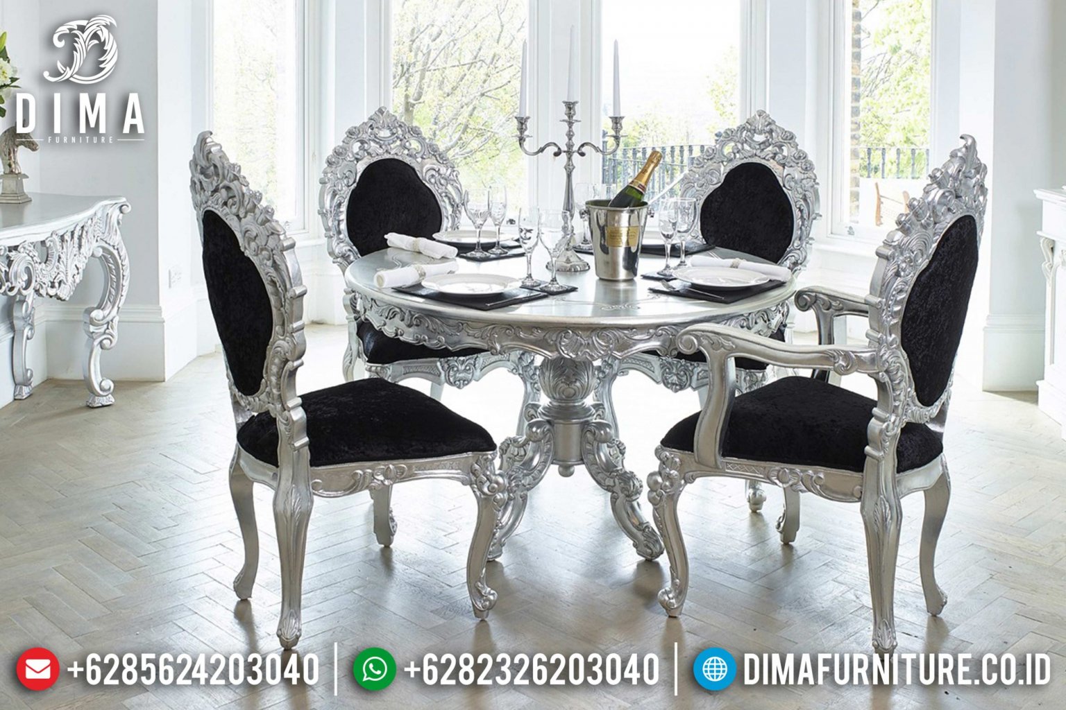 Set Meja Makan Mewah Ukiran Luxury Classic Art Deco Furniture Jepara DF ...