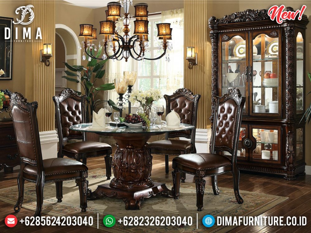 Set Meja Makan Mewah Ukiran Luxury Classic Art Deco Furniture Jepara DF ...
