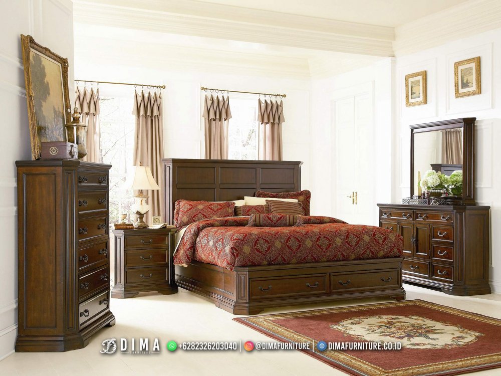 Harga Kamar Set Jati Jepara Simple Minimalis Natural DF-2819